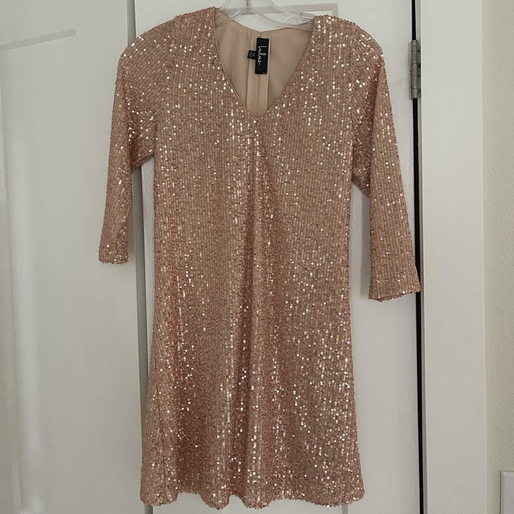Rose Gold Lulus Mini Dress - Gem